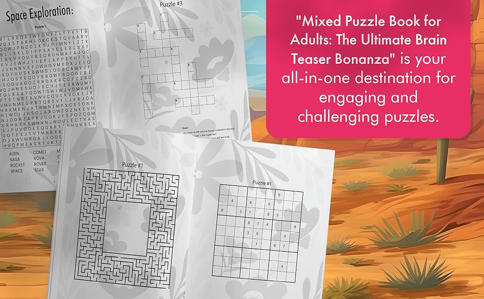 Mixed Puzzle Book for Adults : The Ultimate Brain Teaser Bonanza | Activity Book: Engage Your ...