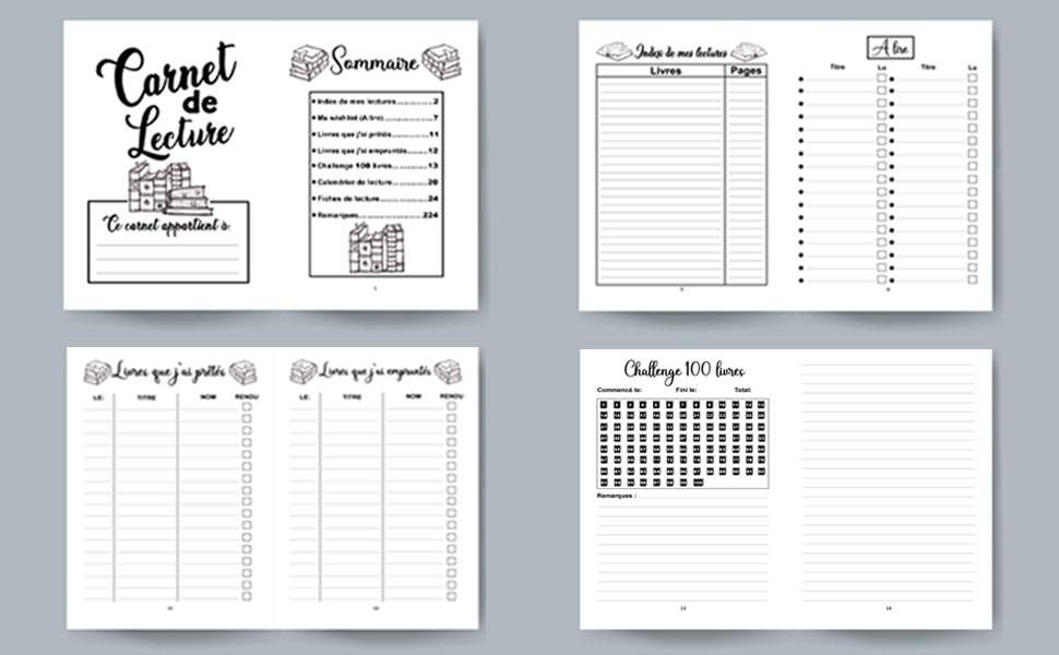 Carnet de Lecture à Remplir: Mon Readnotebook Cahier de Suivi de ...
