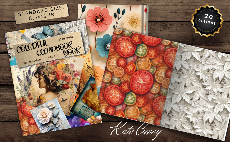 Colorful Scrapbook Paper Vol.3: Decorative Art Sheets Double Sided ...