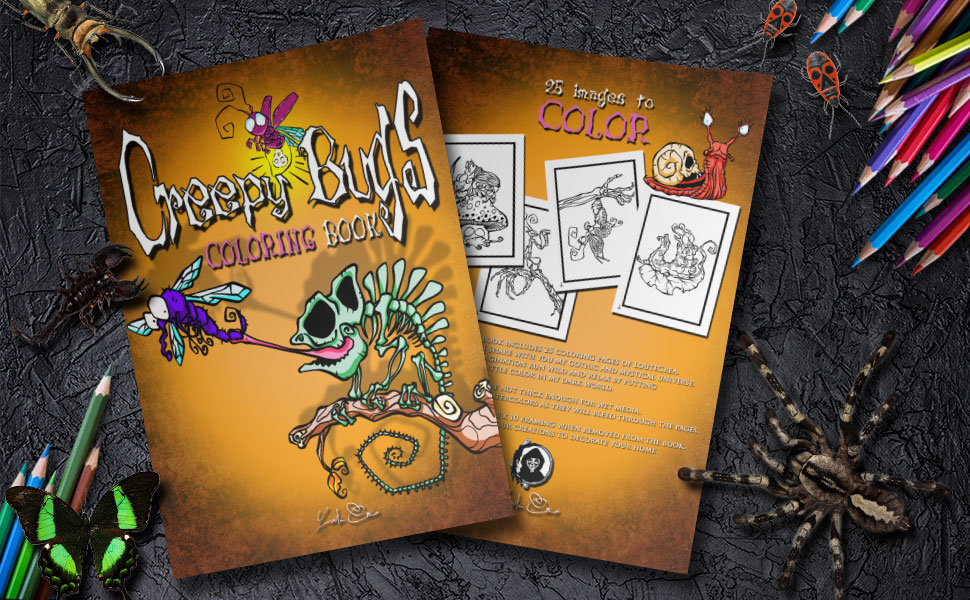 Creepy Bugs Coloring Book by LouteCrea: Creepy crawlies, monsters ...