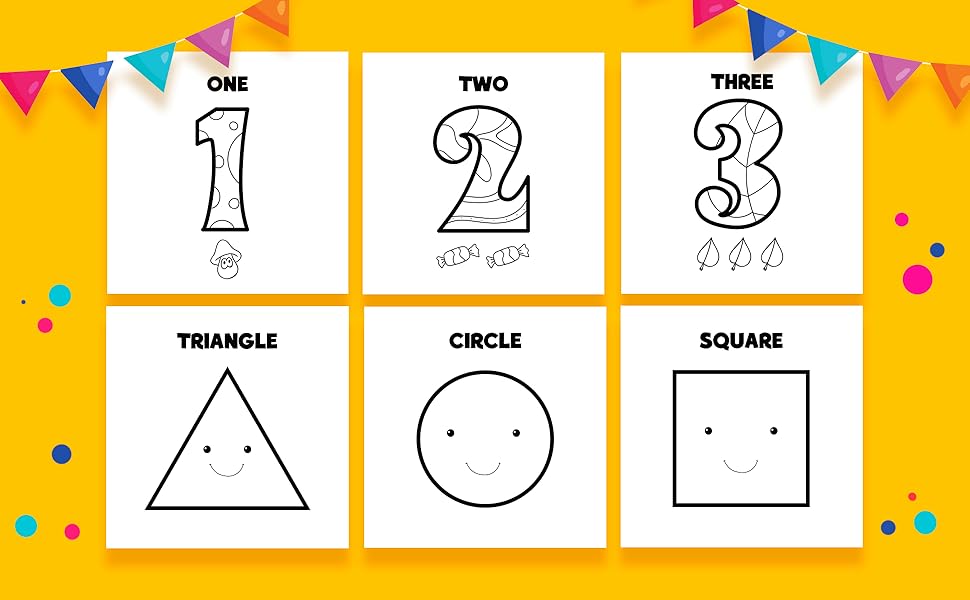 My first letters, numbers shapes & colors: Coloring book for toddlers ...