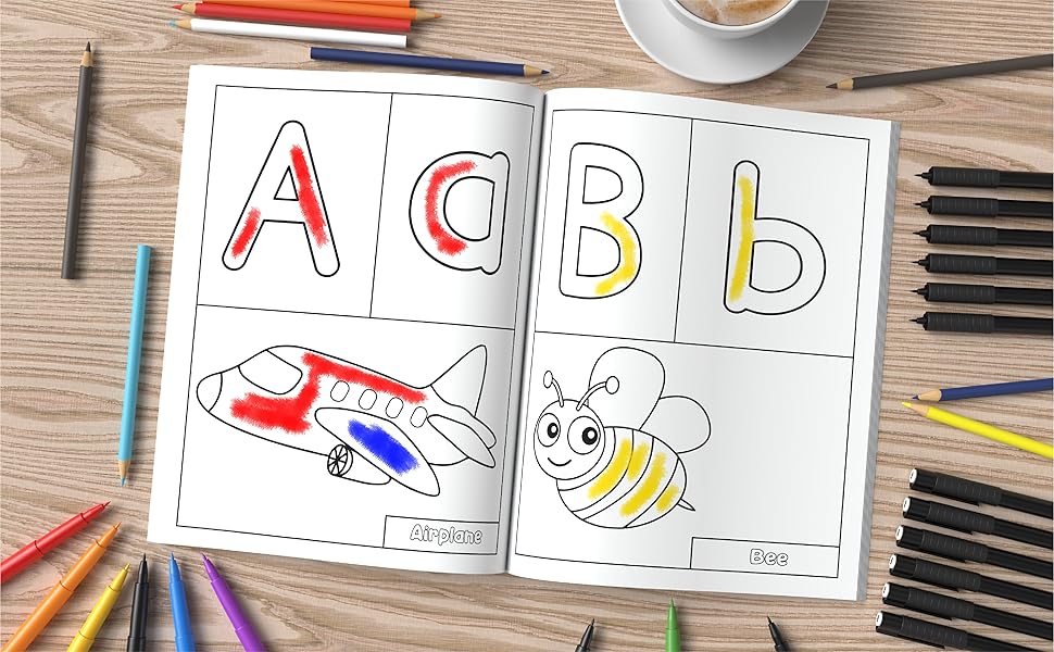 Amazon.com: ABC Coloring and Activity Book For Preschool Kids ...