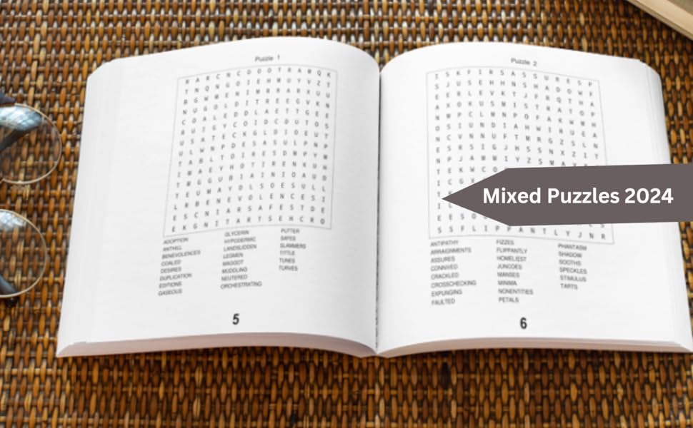 Mixed Puzzle Books For Adults 2024: 200 Puzzles: Activity Book, Word Search, Crossword ...