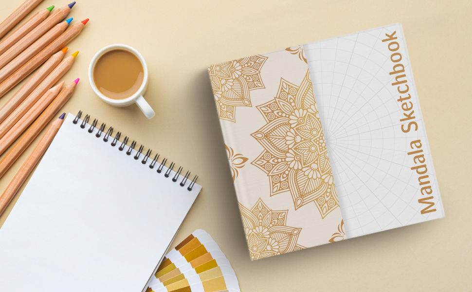 Mandala Sketchbook: Circular Grid Notebook with Polar Coordinate Graph Paper (8.5"x 8.5") For ...