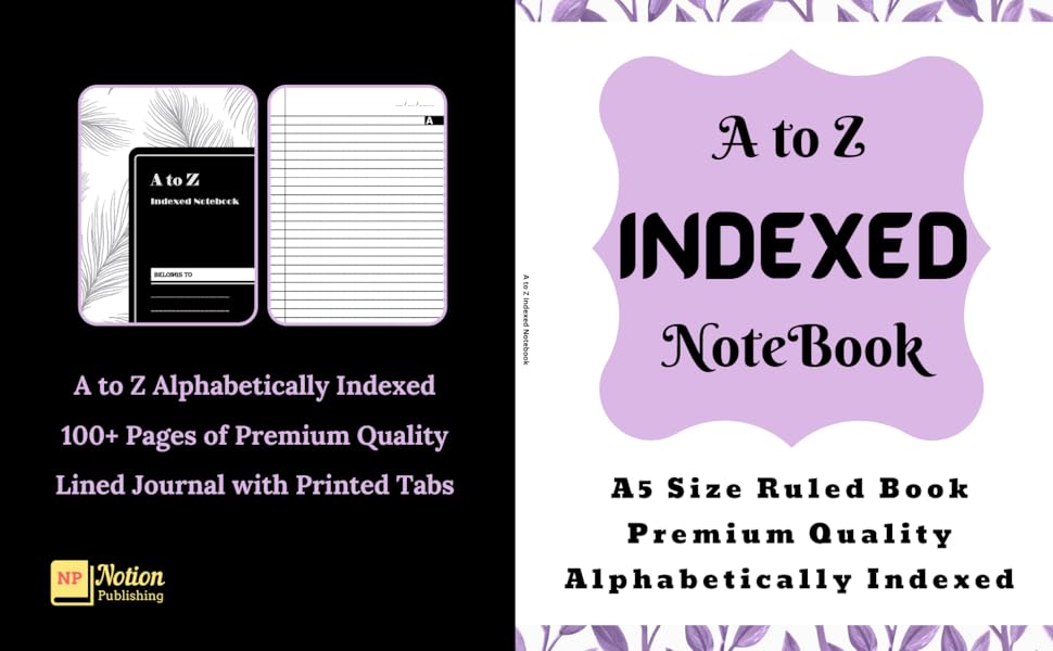 Indexed Notebook A5 Size: A to Z Alphabetically Indexed Ruled Book ...