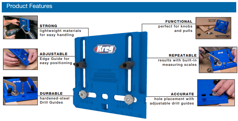 Kreg Tool Company KHI-Pull Cabinet Hardware Jig: Amazon.ca: Tools ...