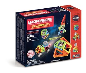 Amazon.com: Magformers Space Wow 22 Pieces Rainbow Colors, Educational ...