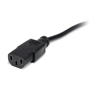 Amazon.com: StarTech.com 15ft (4.5m) Computer Power Cord, NEMA 5-15P to C13, 10A 125V, 18AWG ...