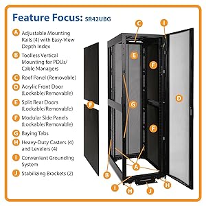 Amazon.com: Eaton Tripp Lite 42U Standard-Depth Rack Enclosure Cabinet with Clear Acrylic Window ...