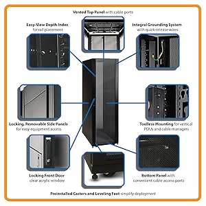 Amazon.com: Eaton Tripp Lite 42U Standard-Depth Rack Enclosure Cabinet with Clear Acrylic Window ...