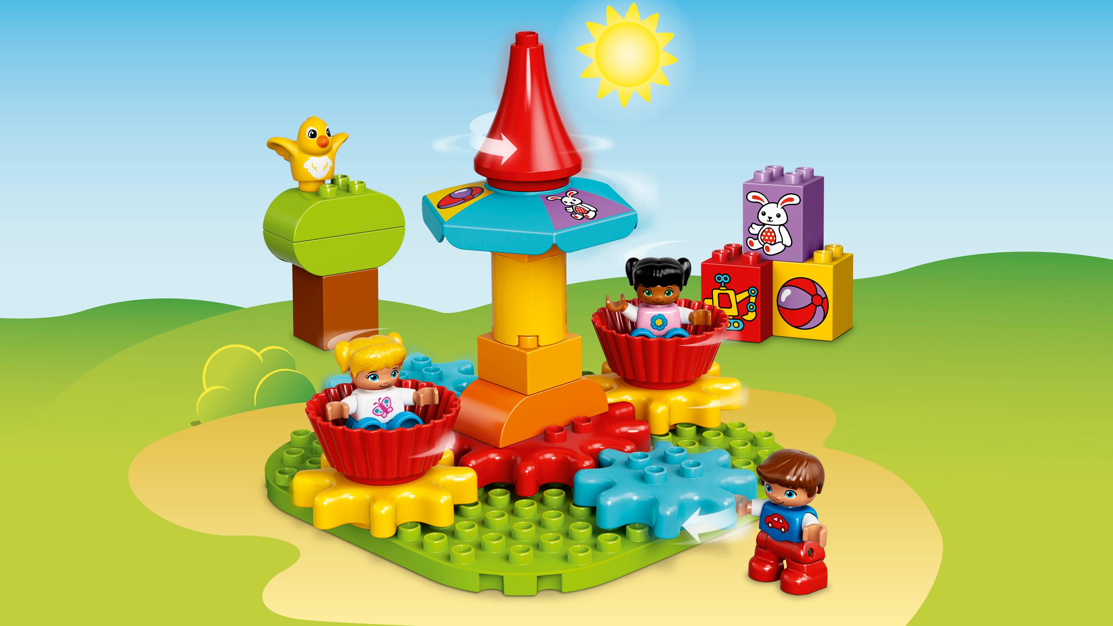 LEGO DUPLO My First Carousel 10845 Educational Toy, Large Building ...