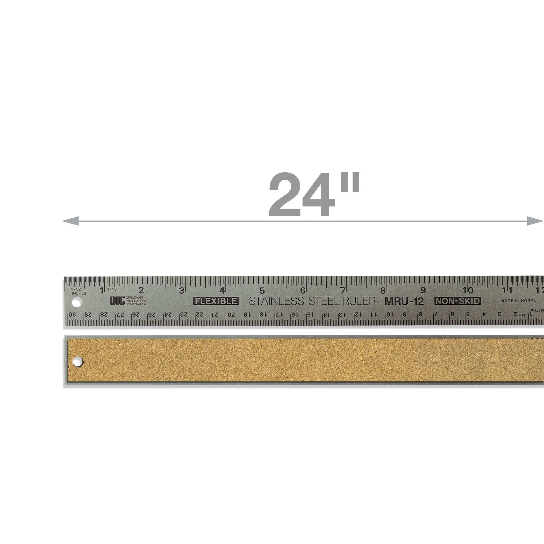 Officemate OIC Classic Stainless Steel Metal Ruler 24 Inches With officemate-oic-classic-stainless-steel-metal-ruler-24-inches-with