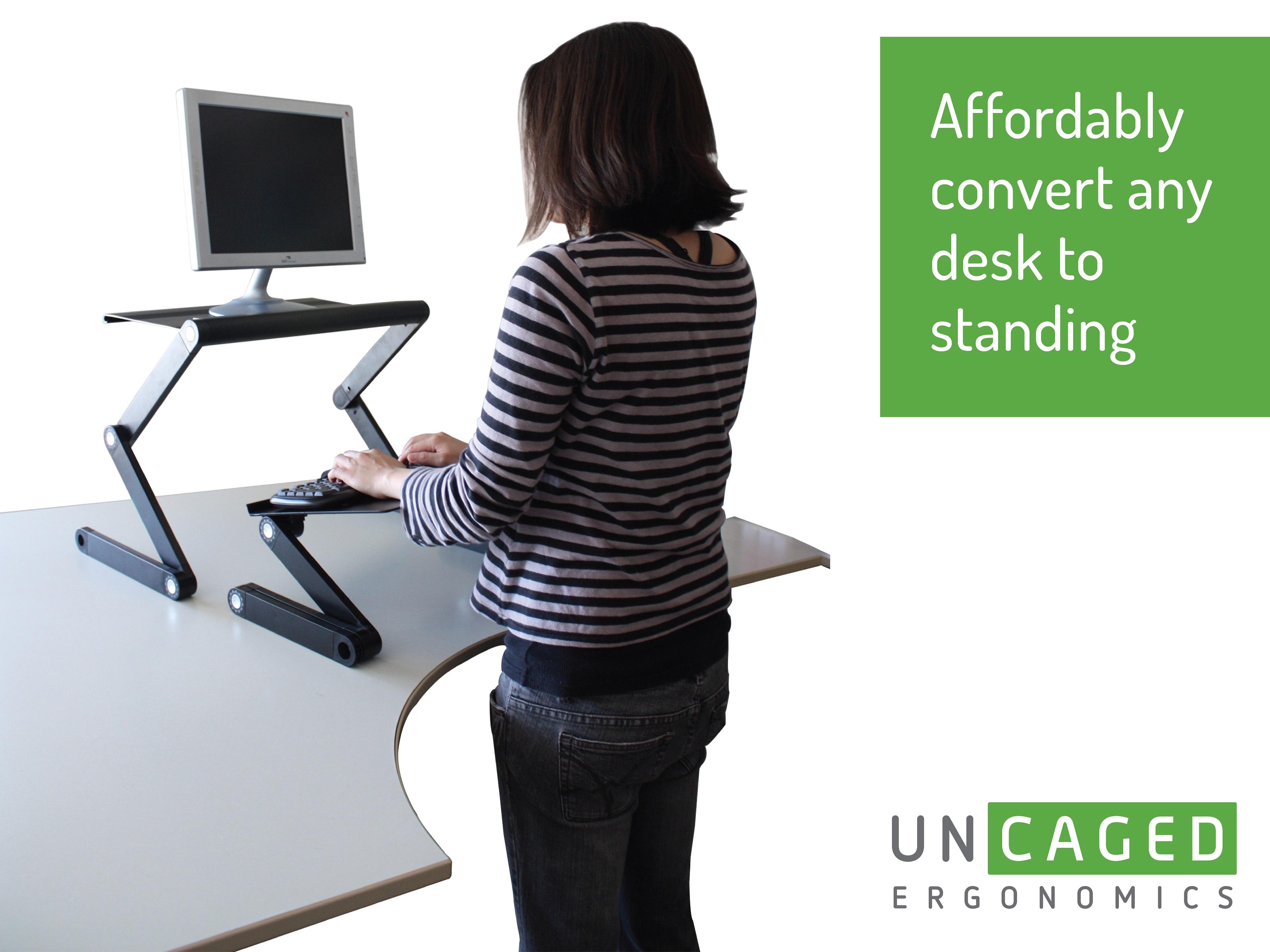 WorkEZ Standing Desk Conversion Kit. Affordable Adjustable Height Angle ...