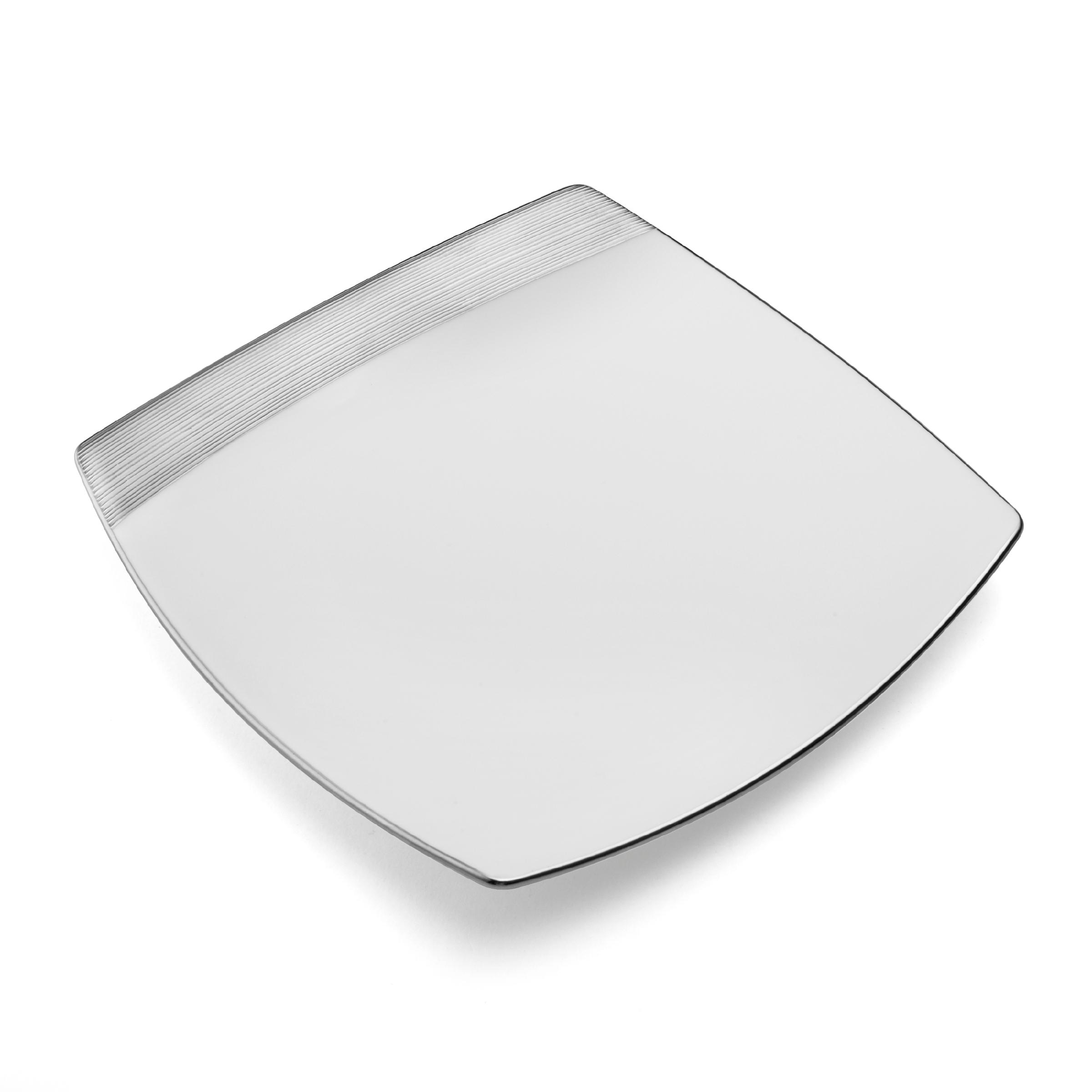 Mikasa Ridge Square Platinum Dinner Plate 10.75": Amazon.ca: Home & Kitchen