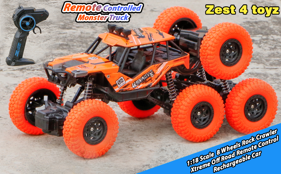 Zest 4 Toyz Remote Control Car High Speed 6 Wheel Crawler Buggy Vehicle Monster Racing Car ...