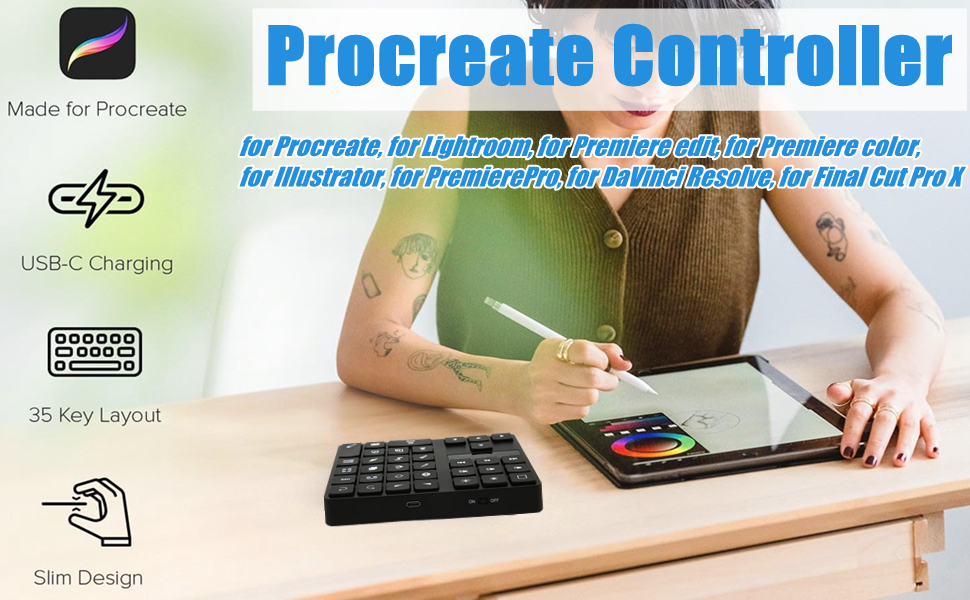 Keyboard For Procreate Rechargeable Drawing Keyboard With 35 Shortcut ...