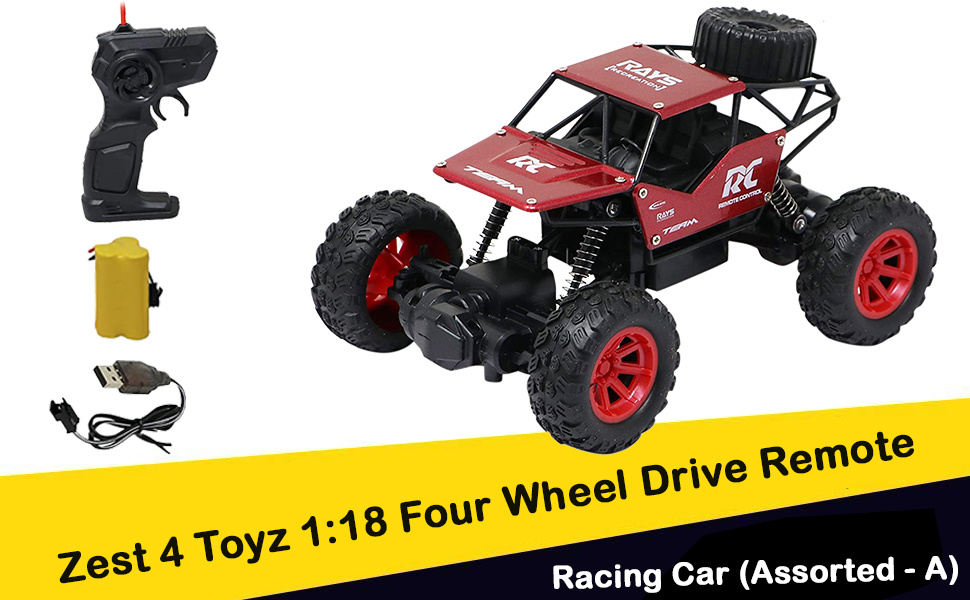 Zest 4 Toyz Remote Control Rock Crawler 2 WD High Speed Rechargeable Off-Road Monster Truck ...