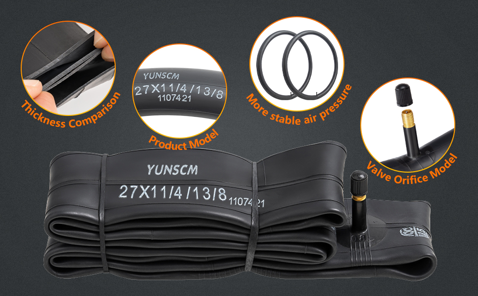 Amazon.com : 2-PCS 27x1 1/4 Heavy Duty Bike Tubes AV32mm Schrader Valve 27x1 3/8 Bicycle Tubes ...