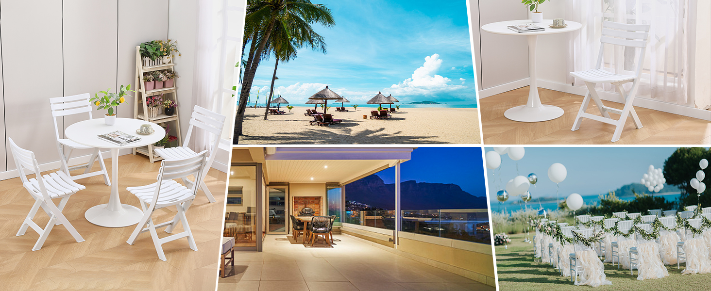 Amazon.com: KAIHAOWIN 4-Pack Plastic Folding Chairs for Indoor and Outdoor Use Foldable Chairs ...