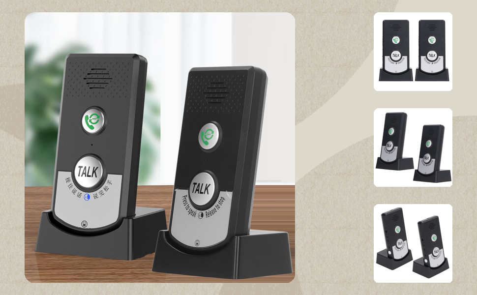 Wireless Intercom Doorbells 1000m Distance Rechargeable 2 Way Voice ...