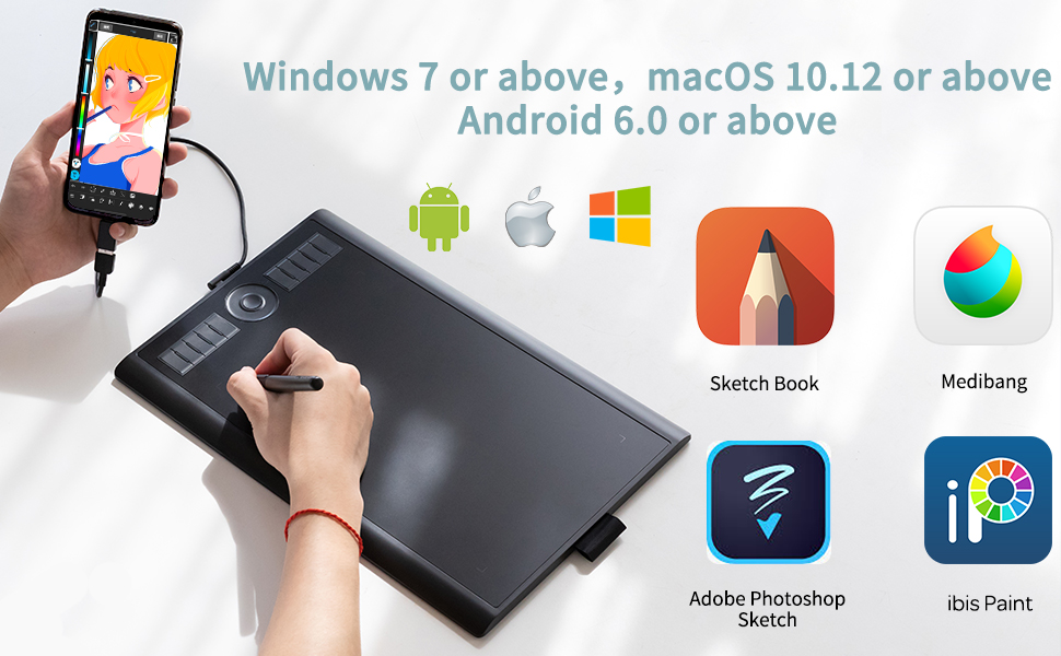GAOMON M10K PRO 10*6.25'' Graphic Drawing Pen Tablet with 8192 Pressure ...