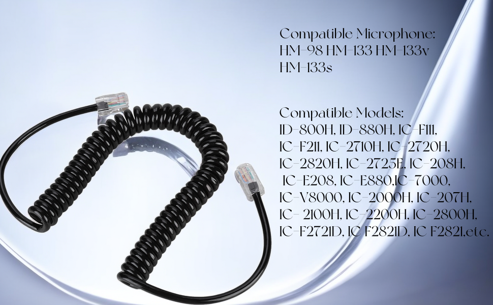 Amazon.com: RJ-45 to RJ-45 8 Pin Microphone Cable Cord for ID-800H, ID ...