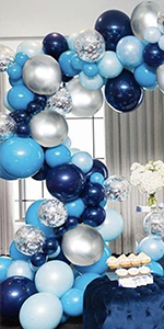 Soonlyn Navy Blue Gold Balloon Garland 130 Pcs 12 Inch Confetti Balloons Matte White Latex ...