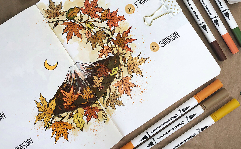Ohuhu 60 Watercolor Art Markers Dual Tips Brush Fineliner Coloring ohuhu-60-watercolor-art-markers-dual-tips-brush-fineliner-coloring