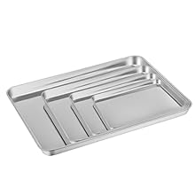 HaWare Baking Tray with Rack Set (4 Sheets + 4 Racks), 100% Stainless ...