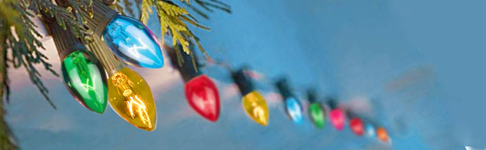 SUNSGNE 25Ft Multicolor Easter Christmas Lights, C7 Outdoor Christmas ...