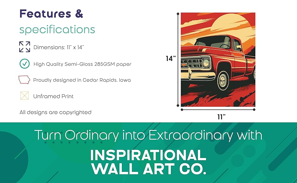 Amazon.com: Inspirational Wall Art Co. - Classic | 1962 Chevy C10 ...