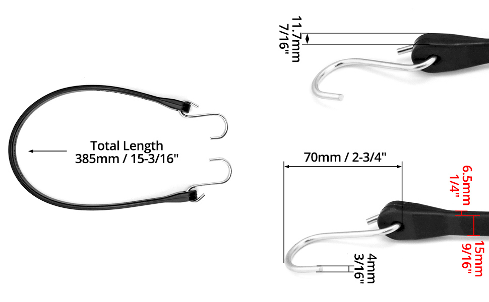 QWORK 15" Tarp Straps for Flatbed Trailers, Adjustable Tarp Straps, 50 ...