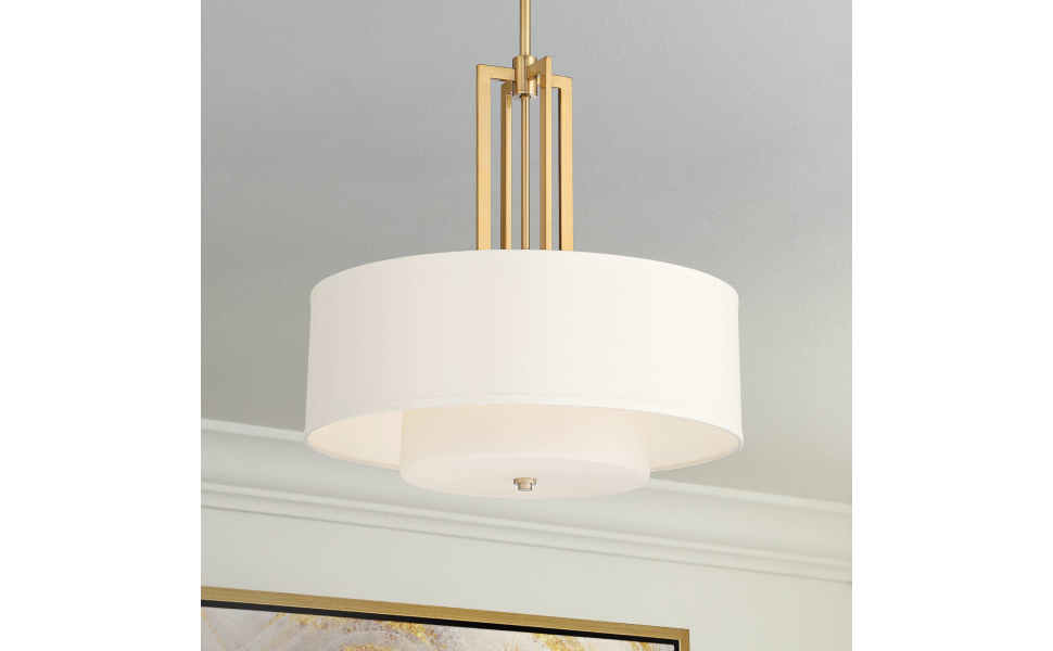 Possini Euro Design Sundry Antique Brass Gold Hanging Pendant Lighting ...