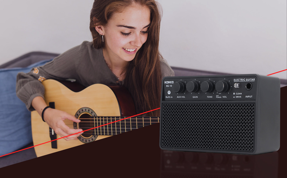 Electric Guitar Amp, 10W Portable Electric Guitar Amplifier with Dual ...