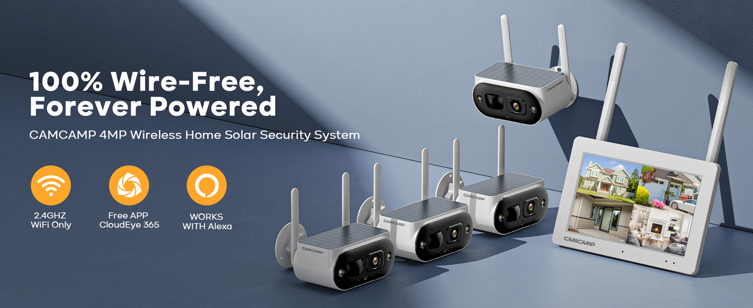 Amazon.com : Camcamp Solar Wireless Security Camera System, 7" Touchscreen Monitor & 64G SD Card ...
