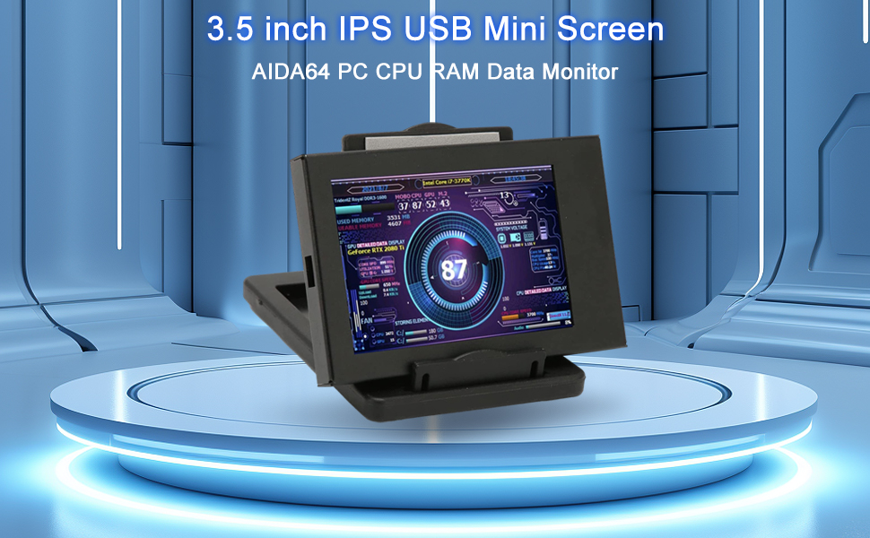 Amazon.com: GOWENIC 3.5 inch USB Mini Screen, Computer Case Secondary Monitor, for AIDA64 PC CPU ...