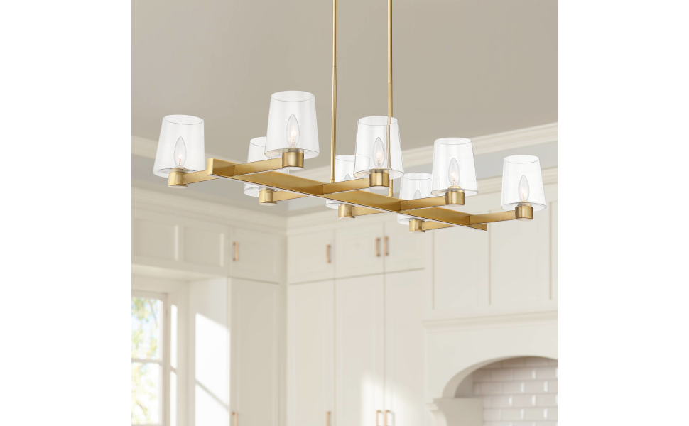 Possini Euro Design Costa Mesa Soft Gold Linear Pendant Chandelier ...