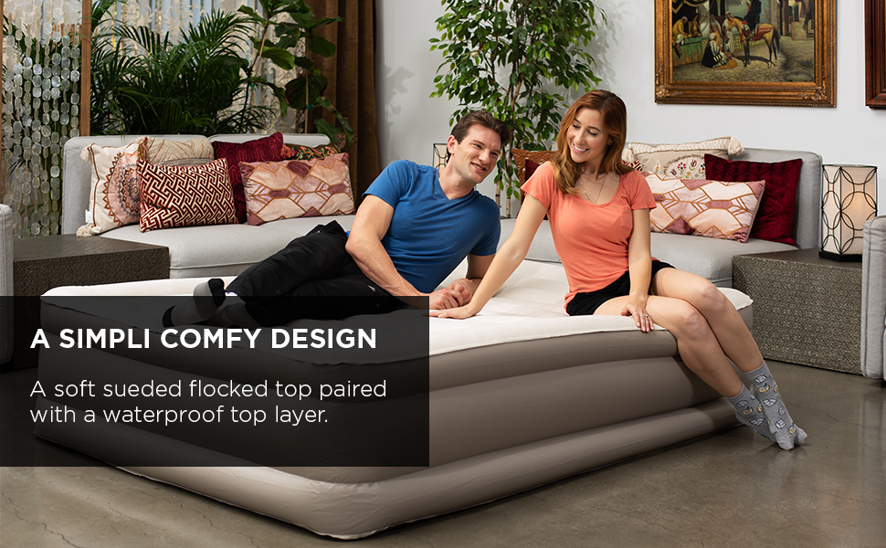 Amazon.com: Simpli Comfy 18" Raised Queen Inflatable Air Mattress with Built-in AC Pump, Fast ...