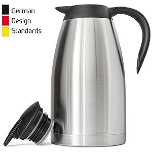 Amazon.com: German-Designed 68 Oz (2 Liter) Thermal Coffee Carafe | Stainless Steel Insulated ...
