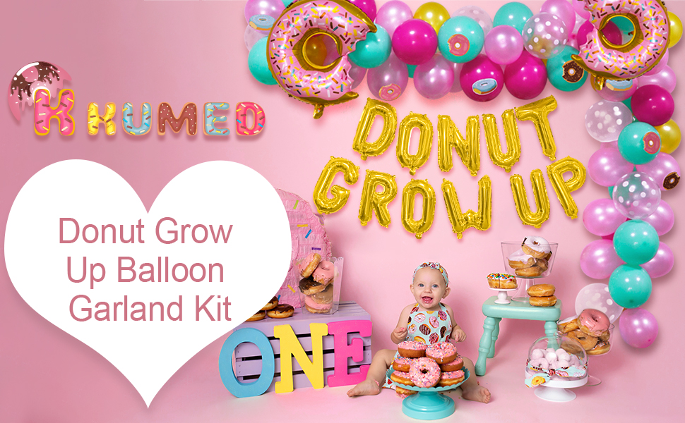 Amazon.com: Donut Party Balloons Garland Kit, Donut Grow Up Balloons, Donut Balloon, Donut ...
