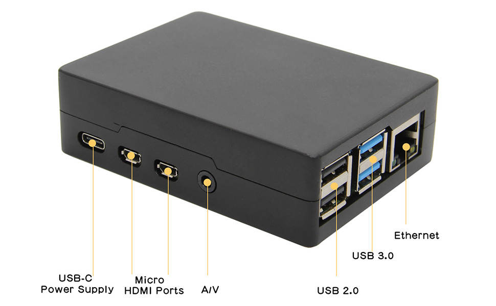 Geekworm Aluminum Case for Raspberry Pi 4, Passive Cooling Heavy Duty ...