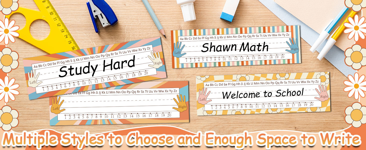 Amazon.com: 72 Pcs Retro Name Tags Plates for Classroom Cubbies Desks ...