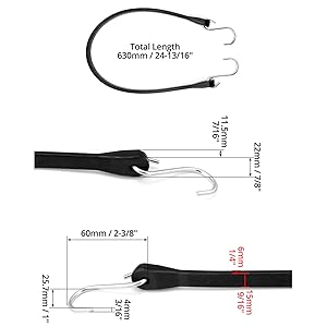 QWORK 21" Tarp Straps for Flatbed Trailers, Adjustable Tarp Straps, 50 ...