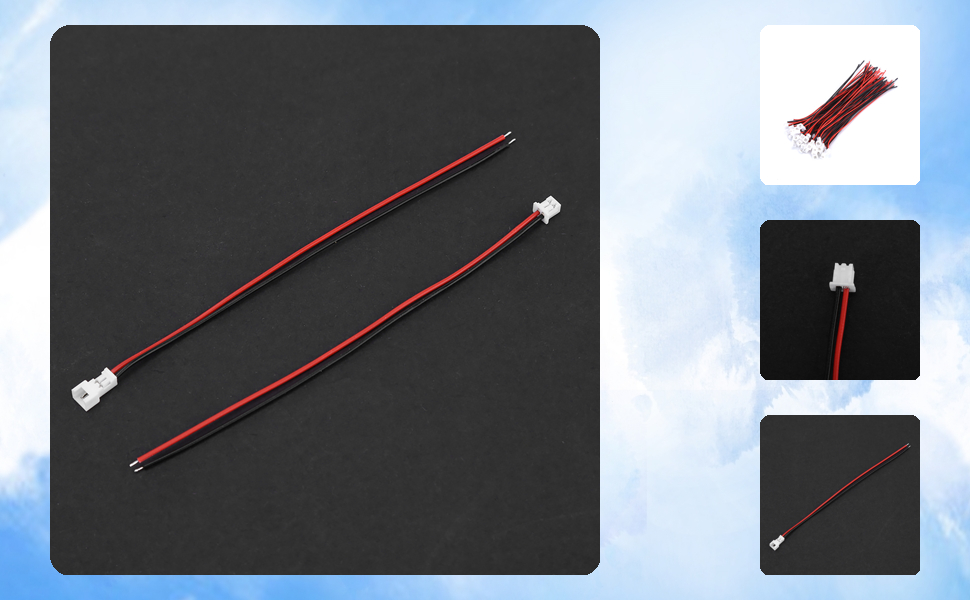 JST 2 Pines 1.25mm Conectores Micro Conector de Macho y Hembra Eléctrico con Cables Terminal JST ...