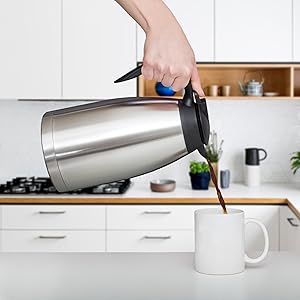 Amazon.com: German-Designed 68 Oz (2 Liter) Thermal Coffee Carafe | Stainless Steel Insulated ...