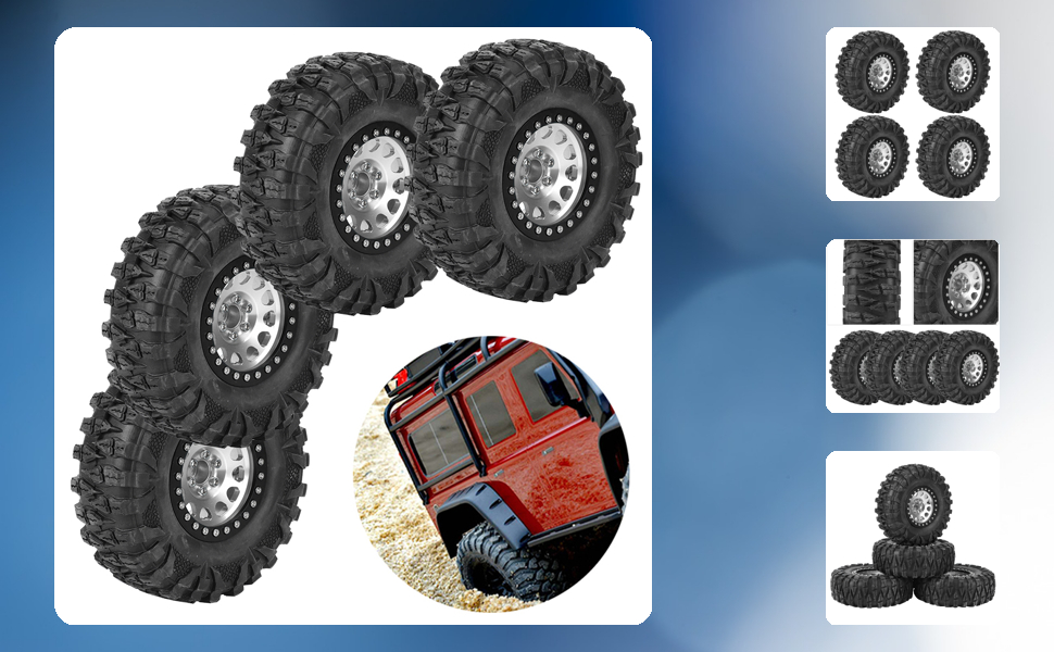 Amazon | Ongwan RCクローラータイヤ アルミ ホイール ハブ ゴムタイヤ 1/10スケール RCカー用 2.2インチ 4個セット(シルバー) | ラジコン・ドローン 通販