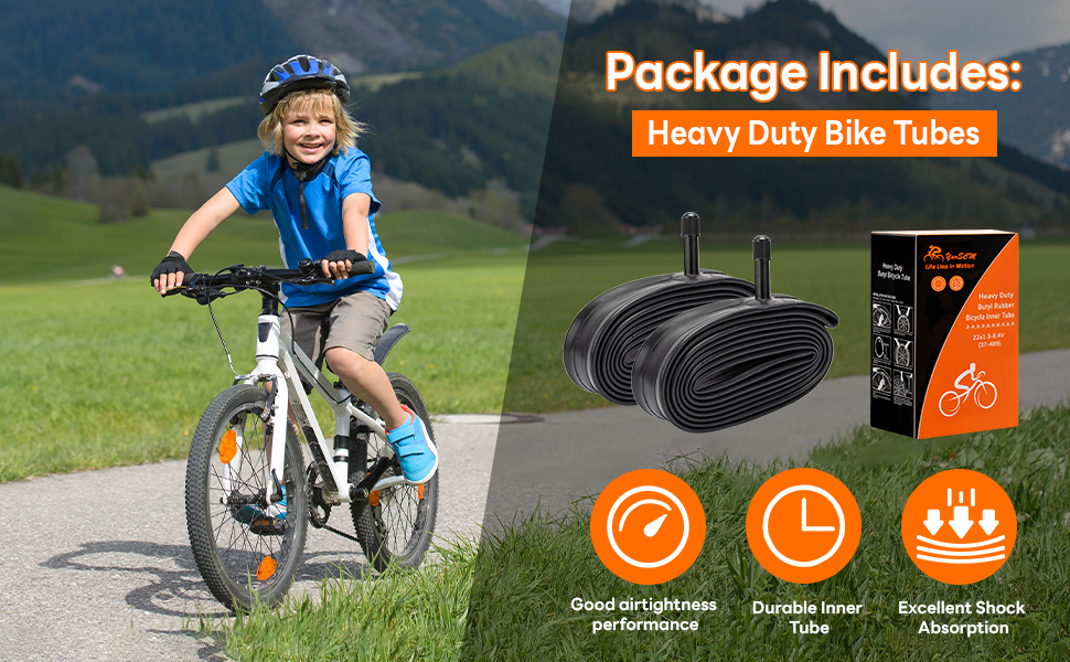 Amazon.com : 2-PCS 22" x1 3-8 Heavy Duty Bike Tire Tubes 22x1 3/8 AV32MM Schrader Valve 37-489 ...