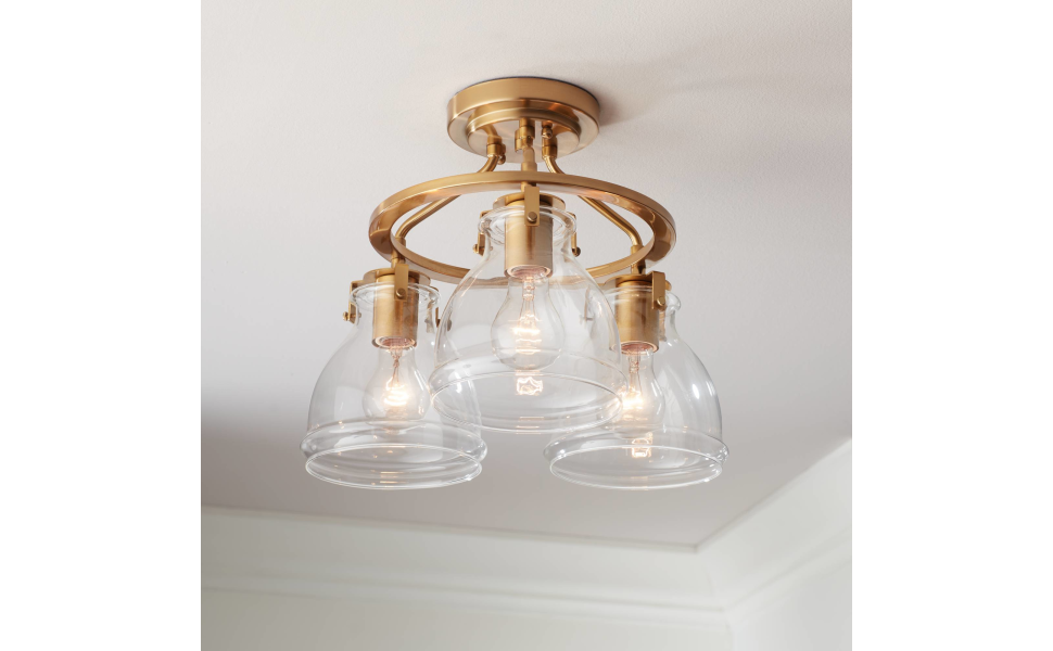 Possini Euro Design Bellis Modern Industrial Ceiling Light Semi Flush ...