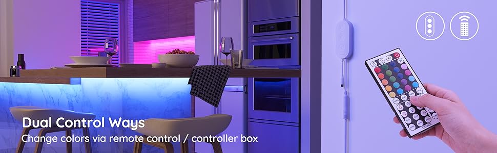 Govee LED Strip Lights, 16.4ft RGB LED Lights with Remote Control, 20 ...