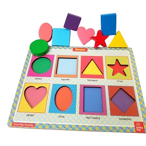 Skillofun Wooden Shapes Chunky Puzzle (2+ Year)-Learning Puzzle for ...
